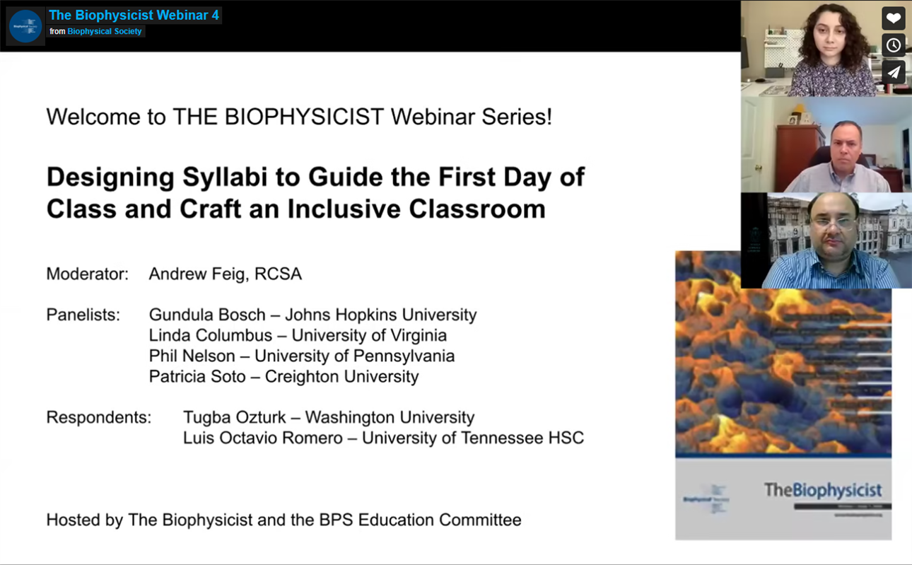 Syllabi to Guide the 1st Day of Class | Biophysical Society