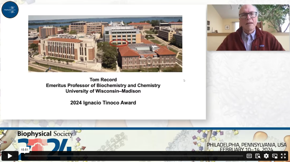 2024 Ignacio Tinoco Award Presentation - Thomas M. Record